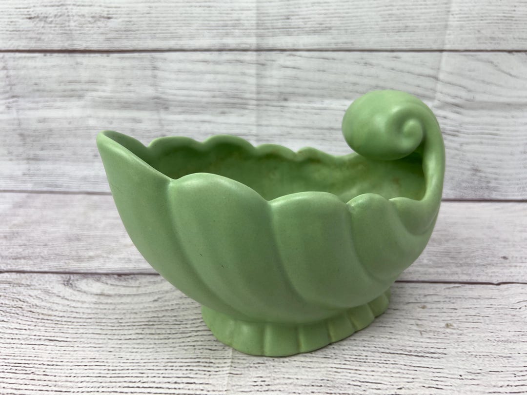 Vintage Soft Green Cornucopia Style Planter - Etsy