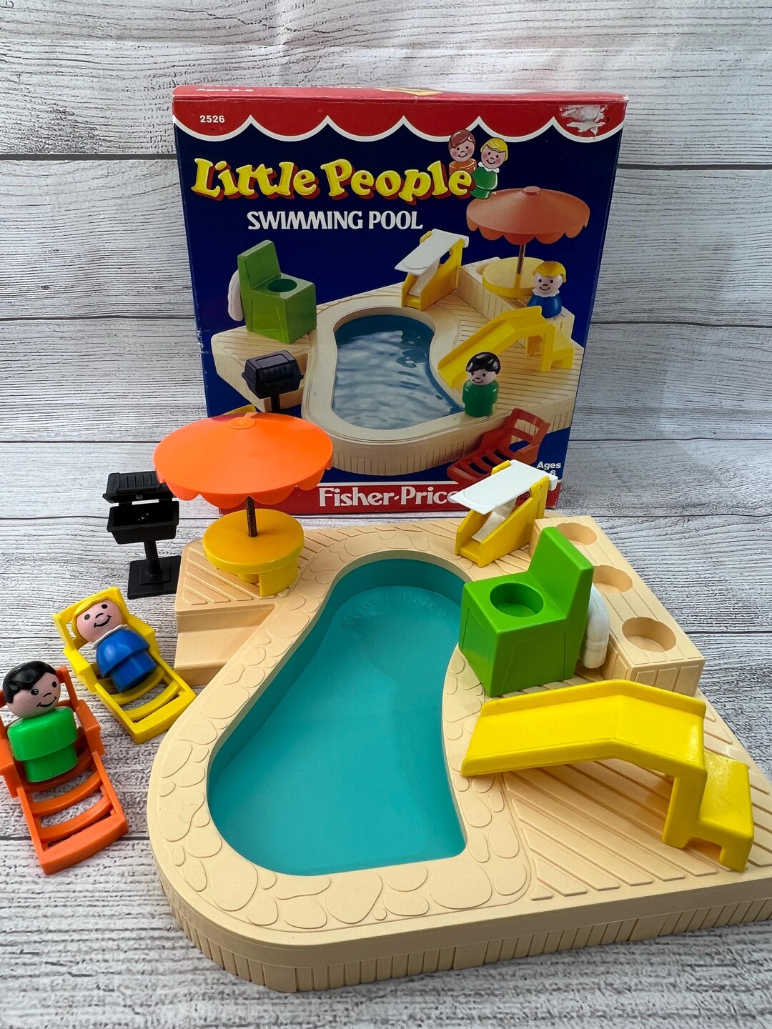 Vintage Little People Swimming Pool Set Original Box JGC - Etsy