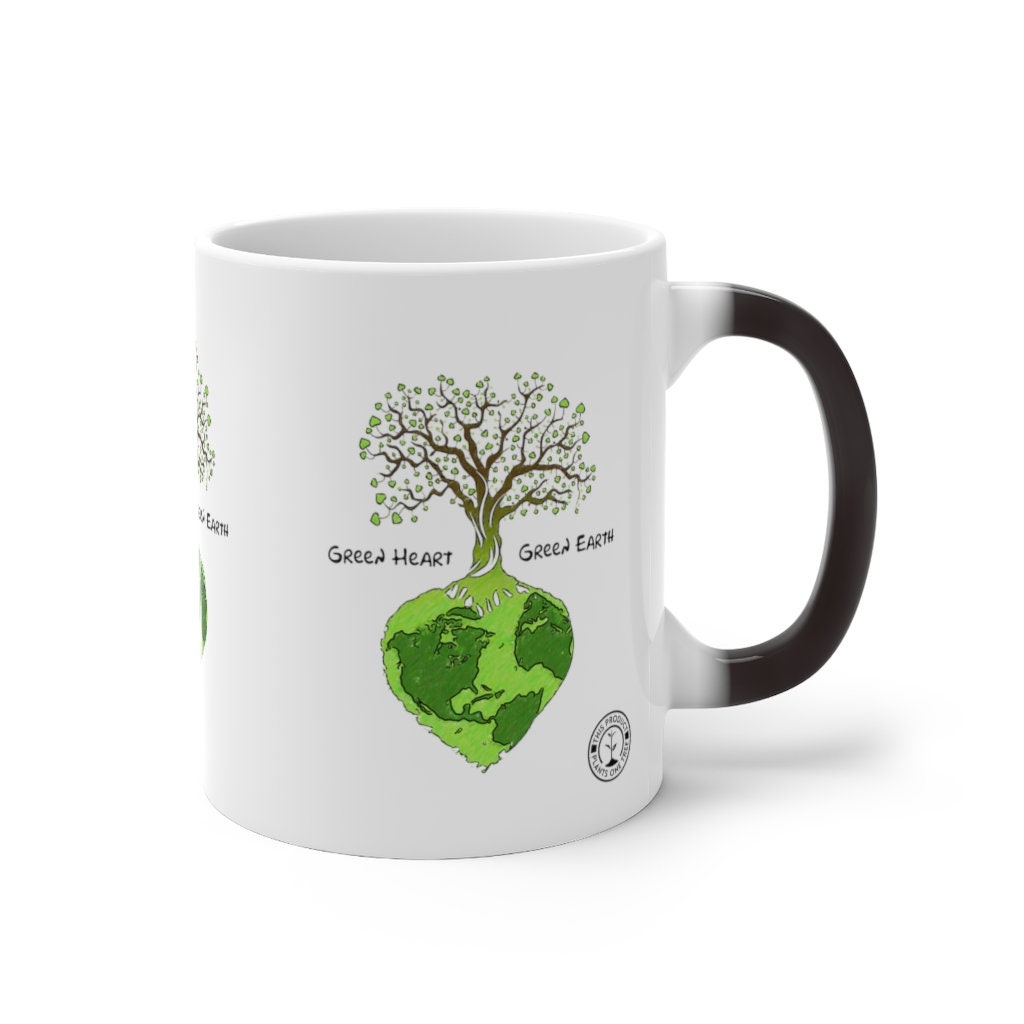 Green Heart Green Earth Mug, One Mug One Tree, Earth Day Mug Eco Mug ...