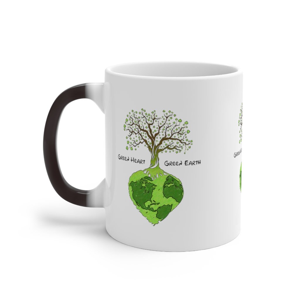 Green Heart Green Earth Mug, One Mug One Tree, Earth Day Mug Eco Mug ...