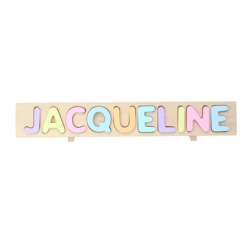 Solid Wood Pastel Name Puzzle up to 12 Letters With Props - Etsy
