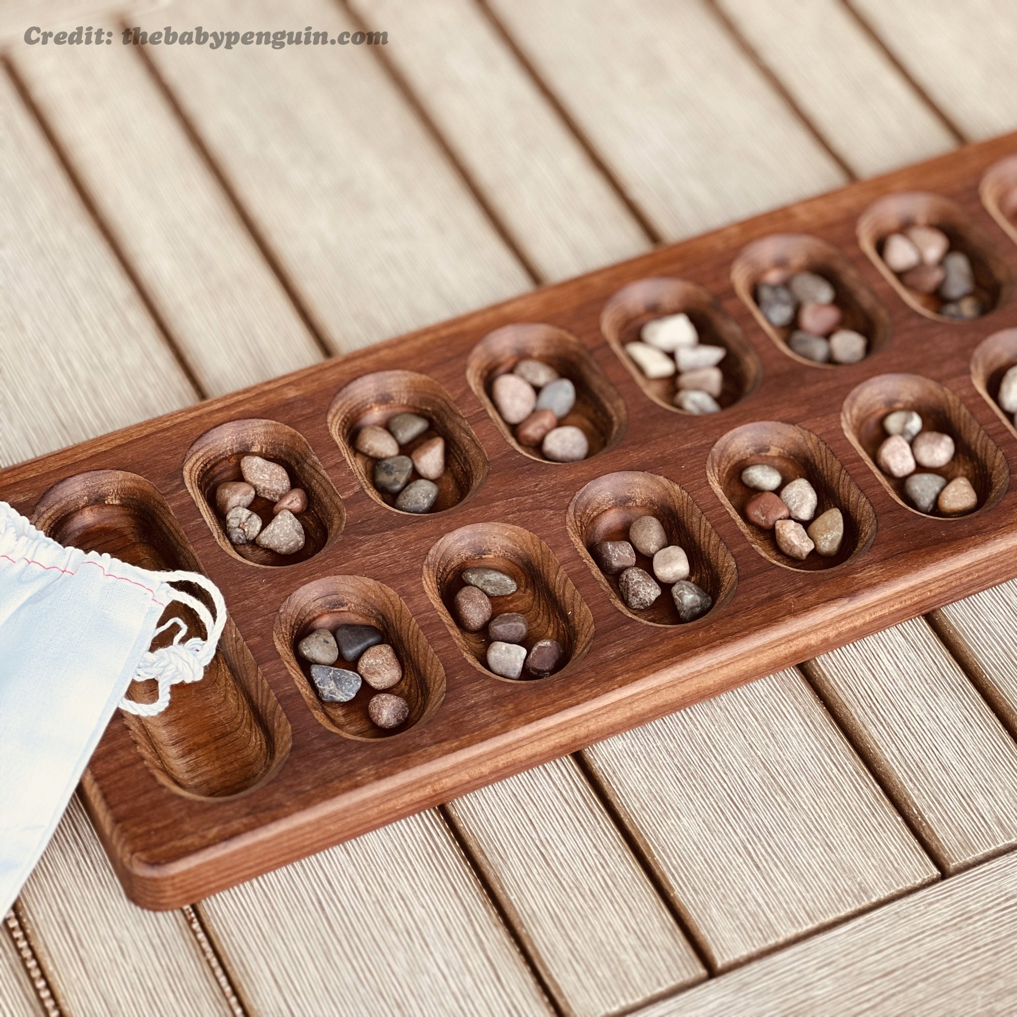 Wooden Mancala Game Boards and Pieces - Etsy