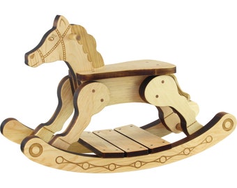 Handcrafted Wooden Rocking Horse Personalized Gift for Kids Boy or Girl ...