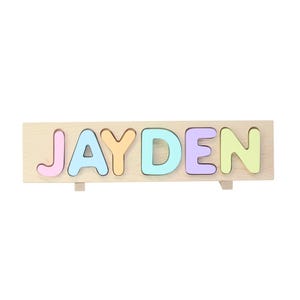 Solid Wood Pastel Name Puzzle up to 12 Letters With Props - Etsy