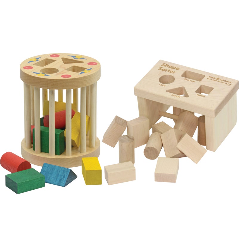 Montessori Wooden Shape Sorter Toy - Etsy