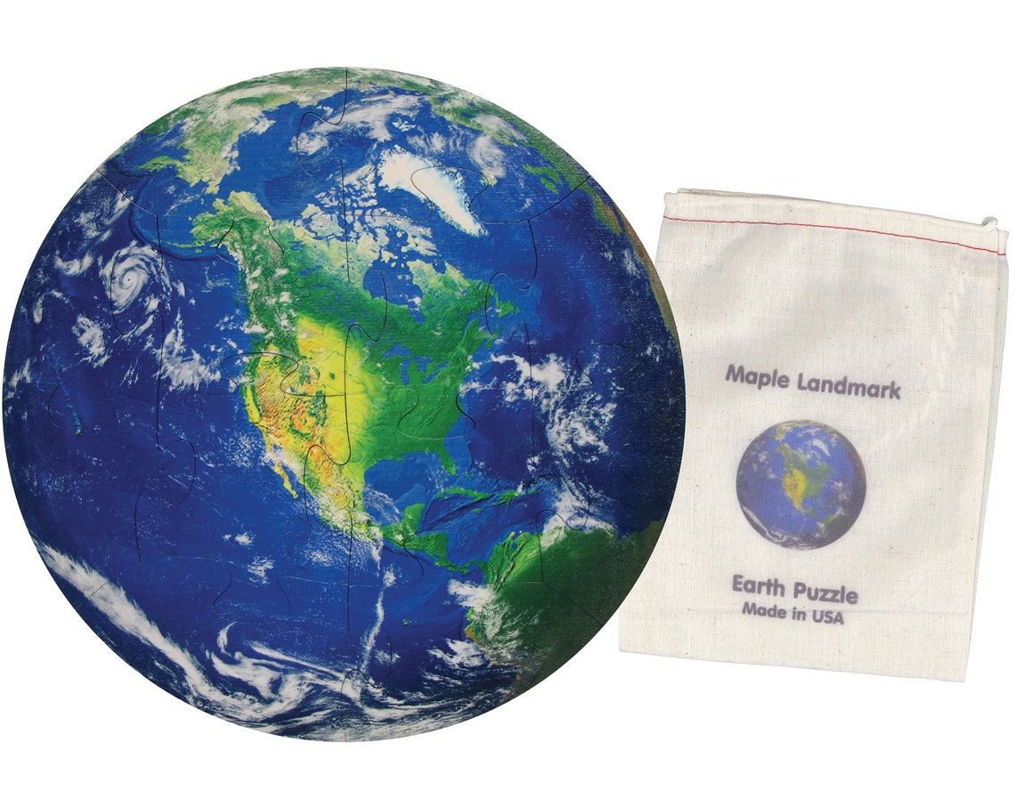 Wooden Earth Puzzle for Kids - Etsy