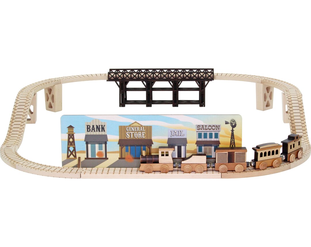 Old West Wooden Train Set - Etsy