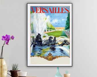 Versailles France Vintage Travel Poster Poster Print | Etsy