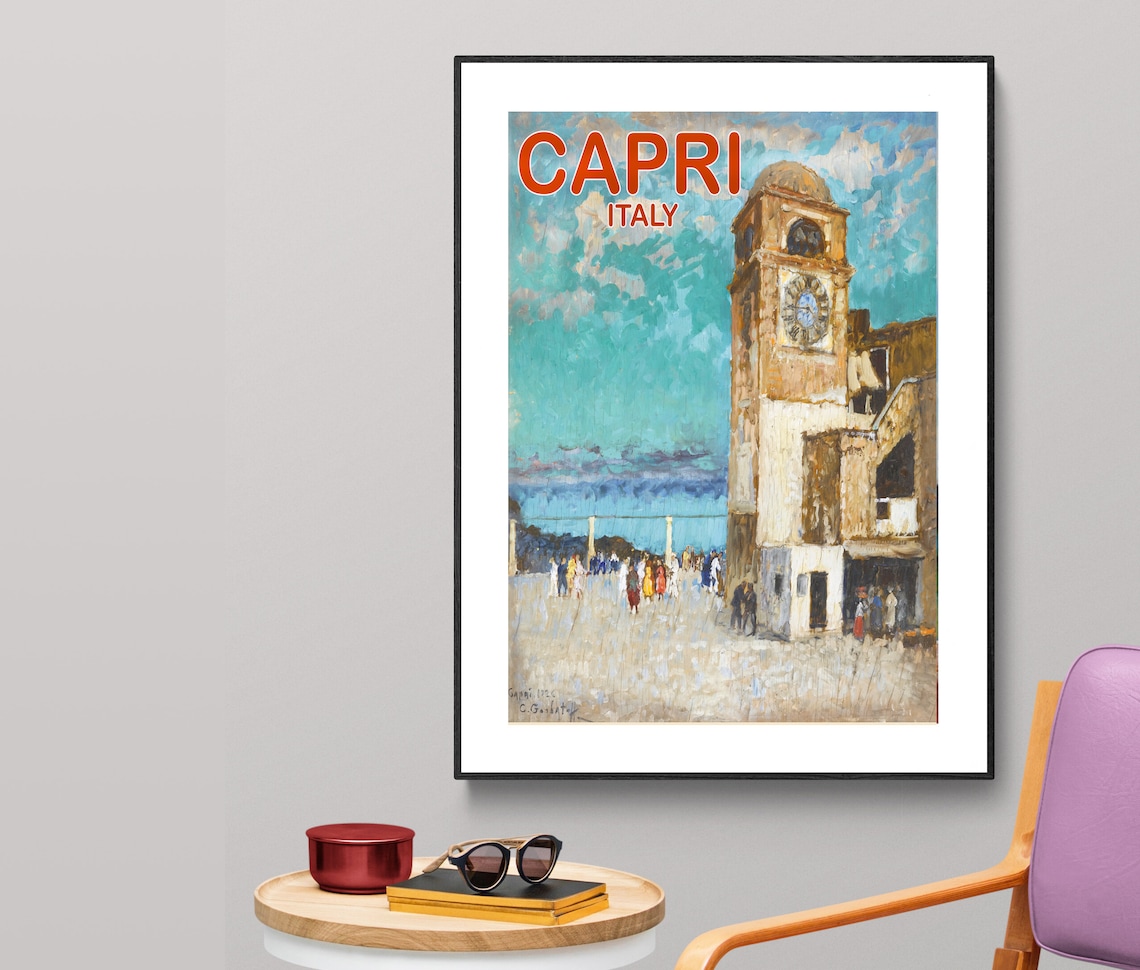 Capri Italy Vintage Travel Poster Poster Paper or Canvas - Etsy Australia