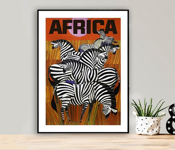 Africa Vintage Travel Poster Poster Paper Sticker or Canvas | Etsy