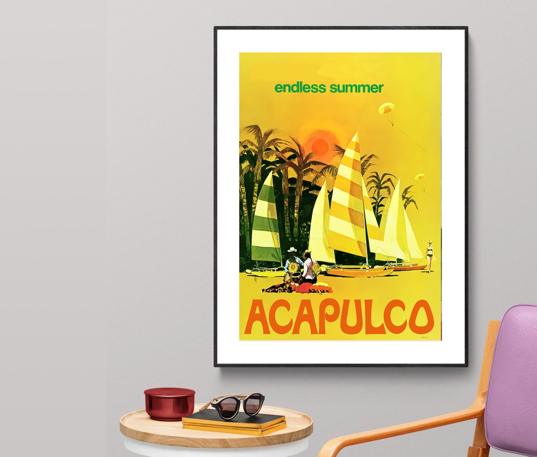 Acapulco Endless Summer, Mexico Vintage Travel Poster - Poster Print or ...