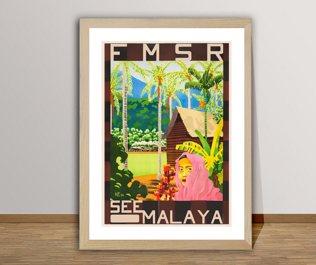 Vintage Malaya Travel Poster: Malaysia Art Print - Etsy