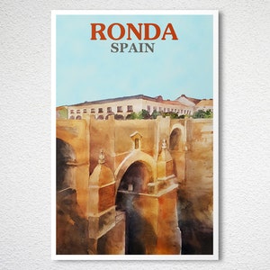 Ronda, Spain Vintage Travel Poster - Poster Paper or Canvas Print ...