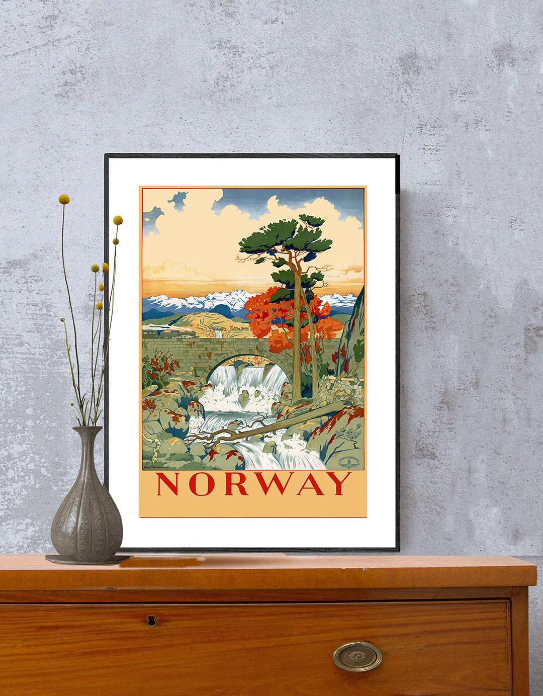 Norway Vintage Travel Poster Poster Paper or Canvas Print / Gift Idea ...