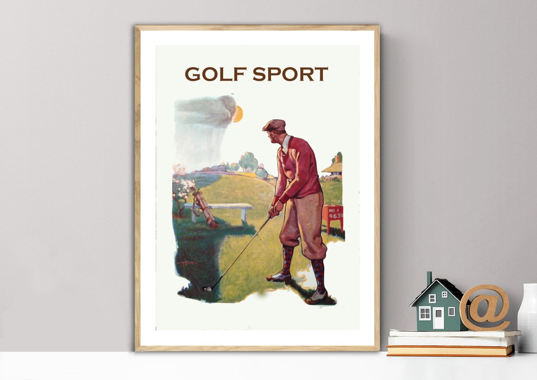 Playing Golf Vintage Sport Poster - Poster Paper or Canvas Print / Gift ...