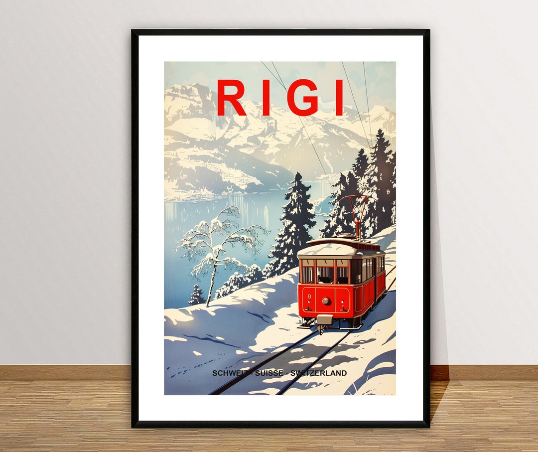 Rigi Bahn Luzern, Vitznau, Rigi, Suisse Travel Poster - Winter Sports ...