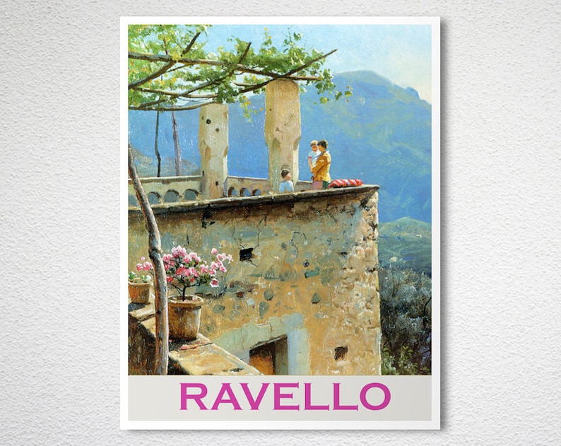 Ravello Italy Vintage Travel Poster Poster Print or Canvas - Etsy