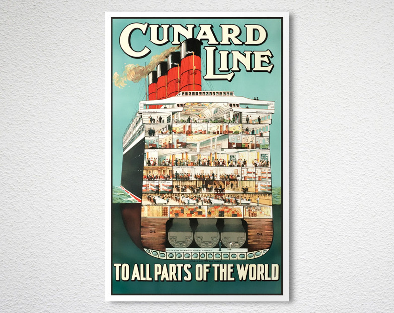 Cunard Line to All Parts of the World Vintage Travel Poster - Etsy