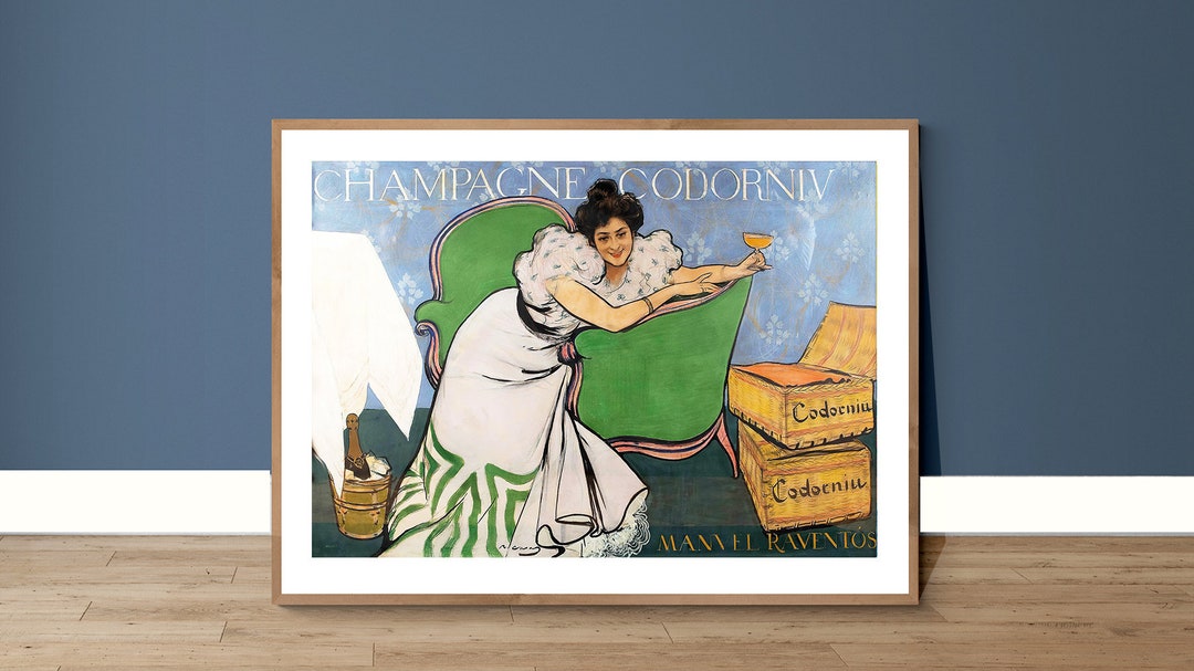 Codorniu Champagne vintage Drink Poster par Ramon Casas Poster Print ou ...