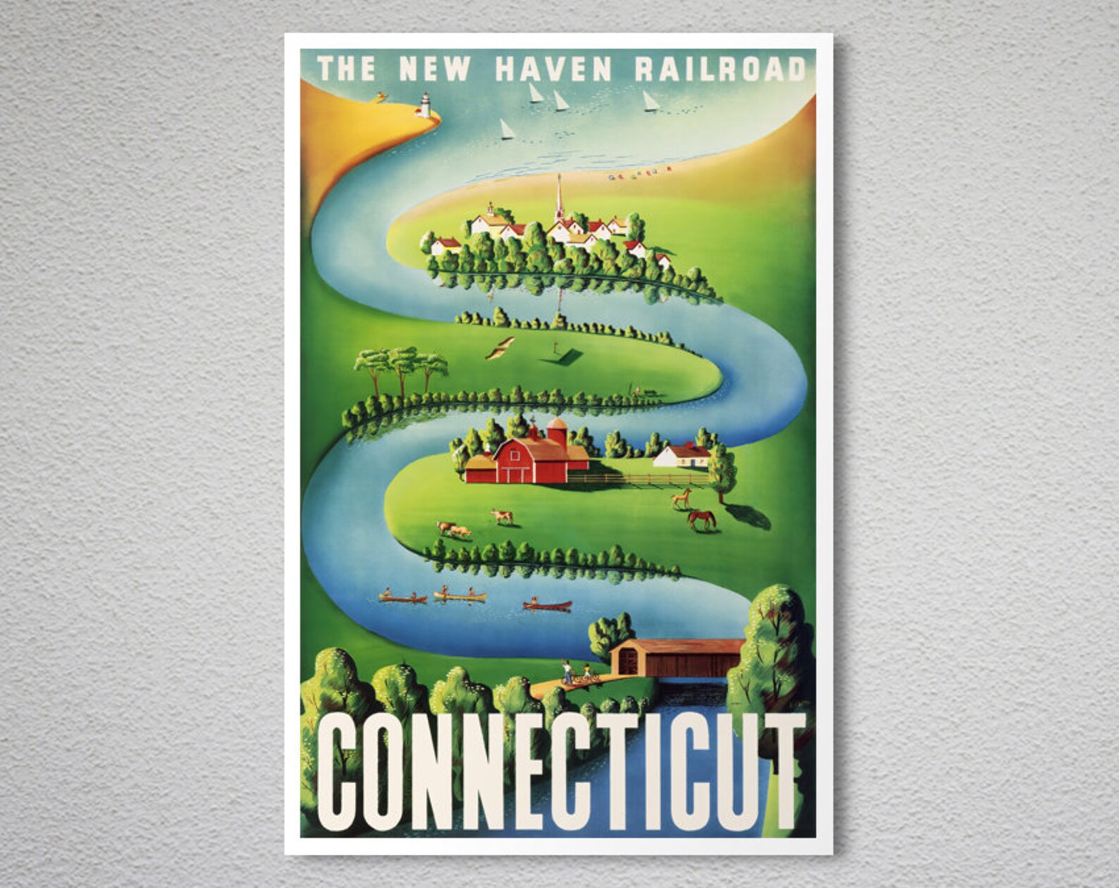 Connecticut New Haven Railroad Vintage Travel Poster Poster | Etsy