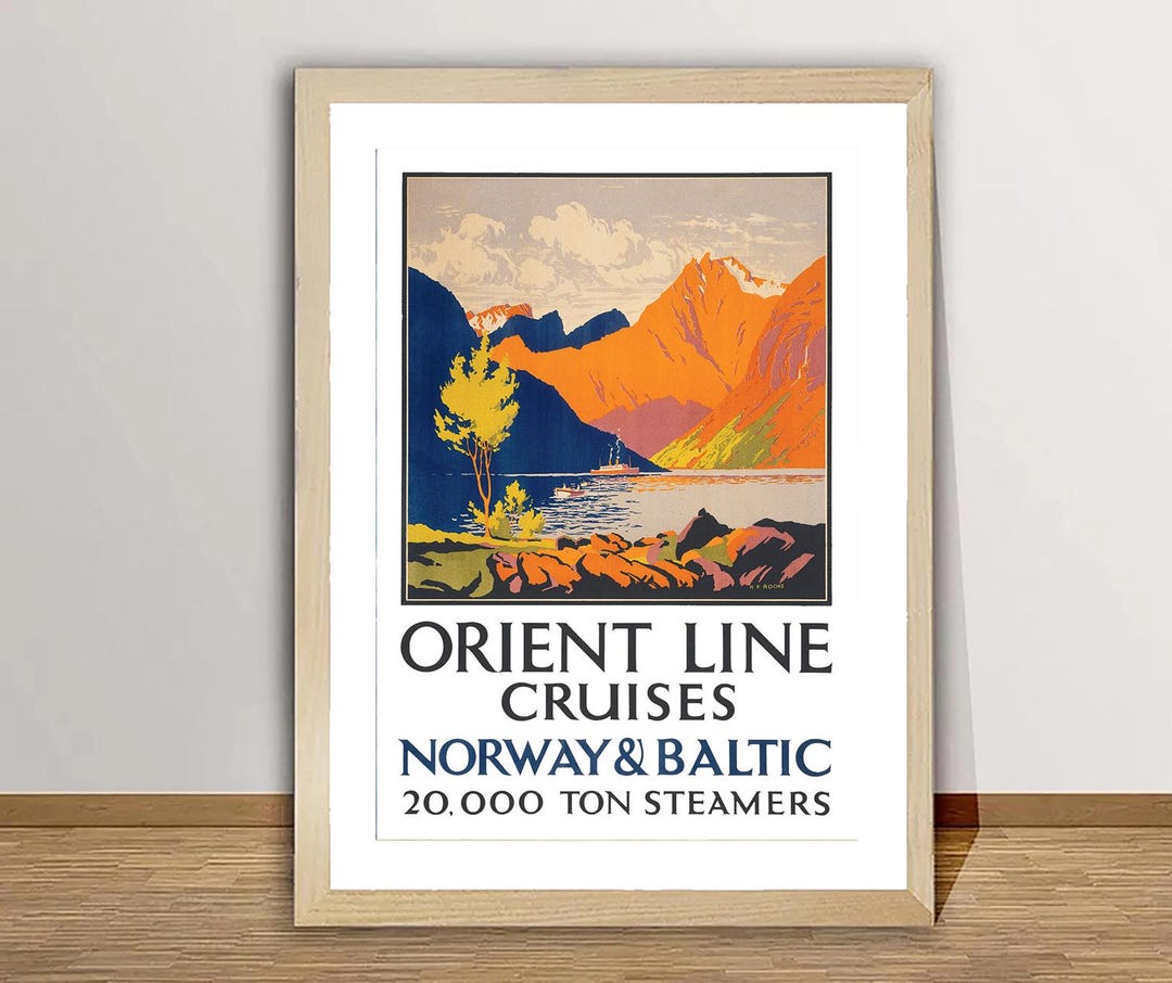 Orient Line Cruises Norway Baltic Vintage Travel Poster - Poster Print ...
