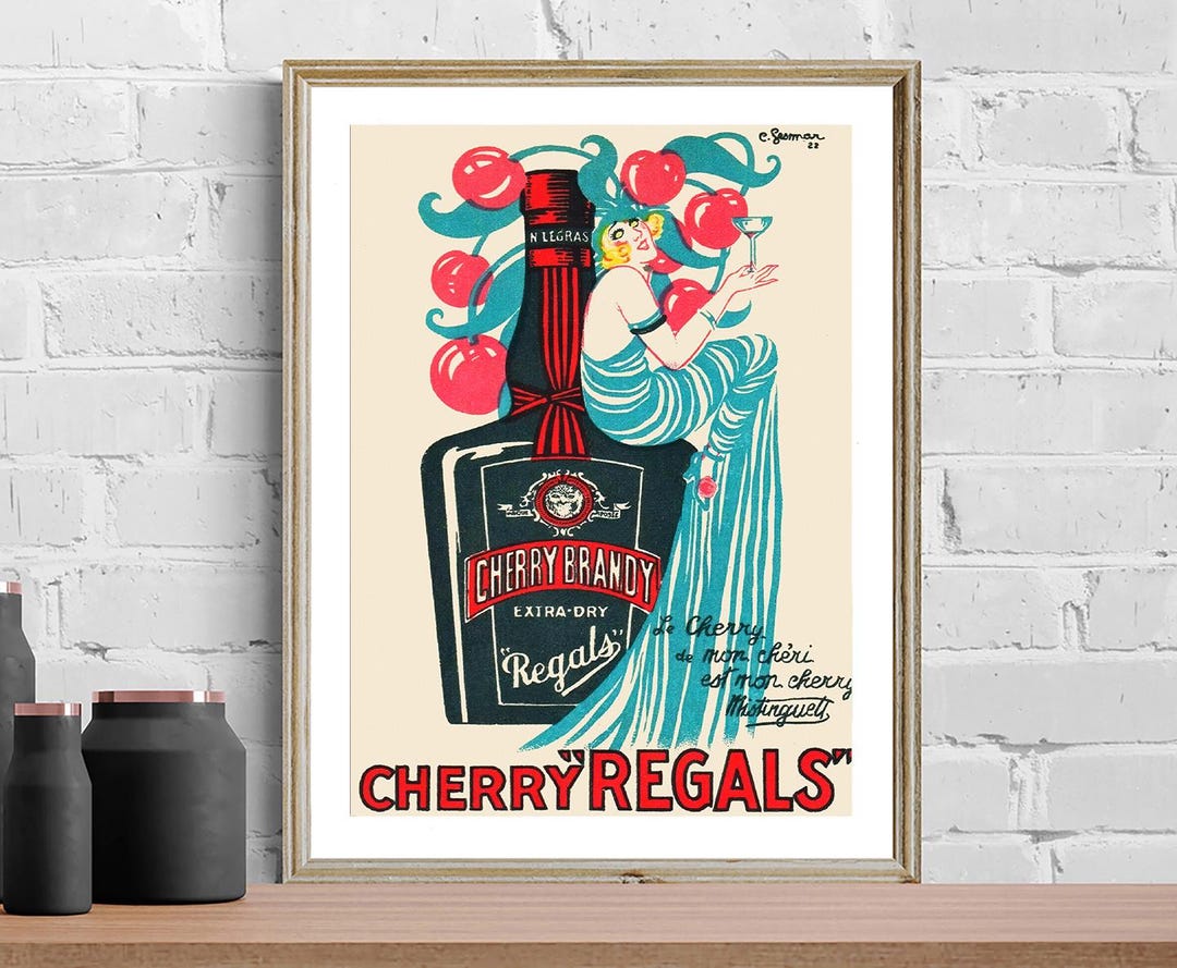 Vintage French Liqueur Cherry Regals Advertisement Art Print: Retro ...