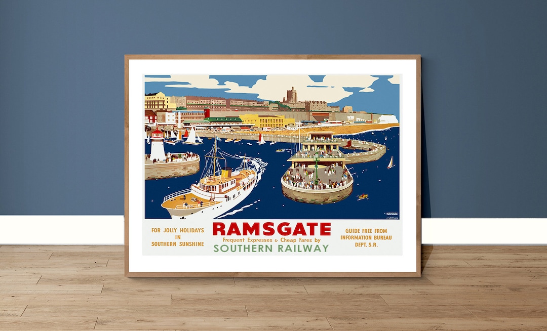 Ramsgate, England Vintage Travel Poster - Poster Paper or Canvas Print ...