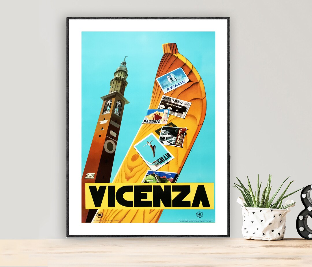 Vintage Vicenza Italy Travel Poster: Retro Wall Art Print - Etsy
