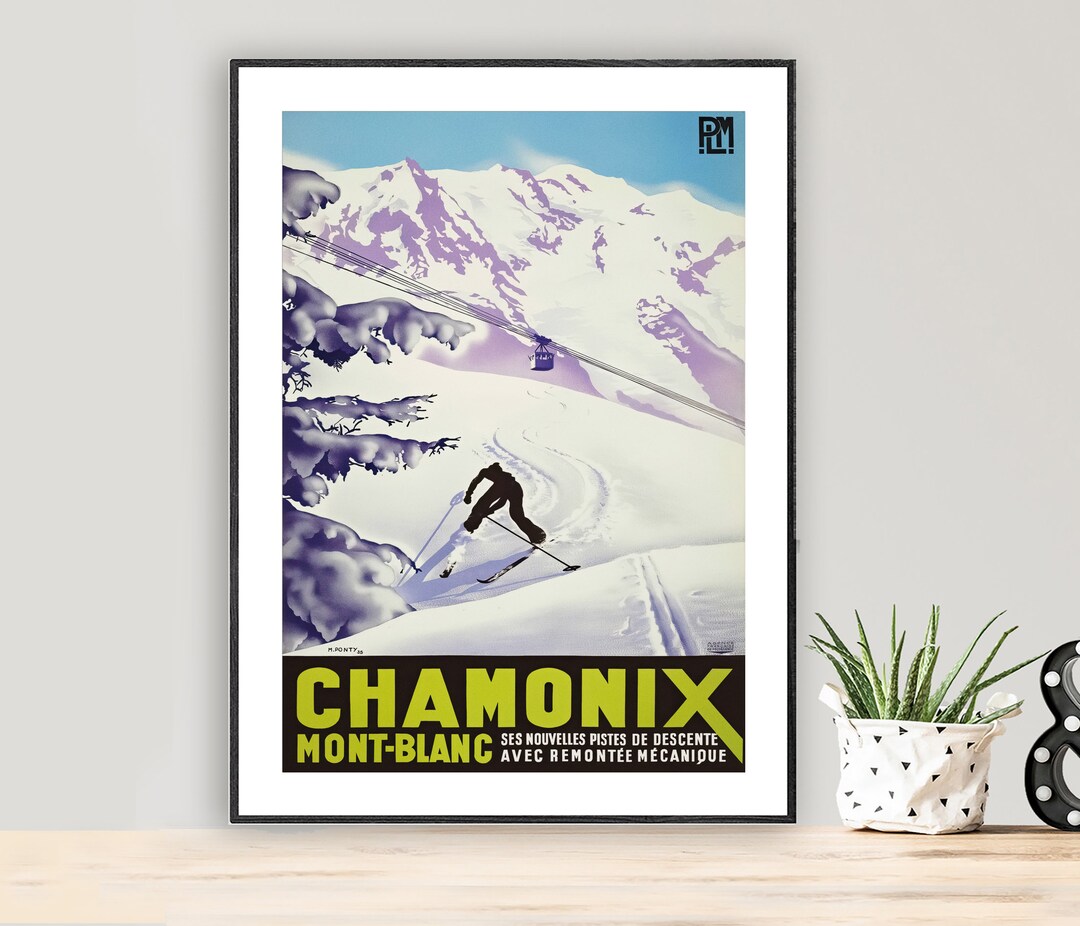 Chamonix Mont-blanc, France Vintage Travel Poster Poster Paper or ...