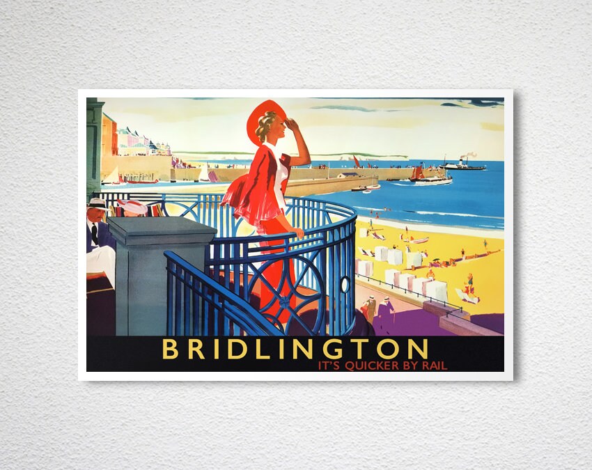 Bridlington England Vintage Travel Poster Poster Paper or - Etsy UK