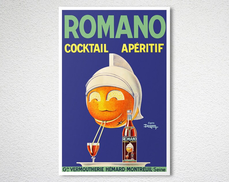 Romano Cocktail Aperitif Vintage Food&drink Poster Poster - Etsy