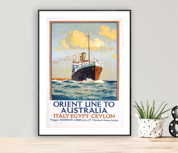Orient Line to Australia Vintage Travel Poster Poster Paper | Etsy