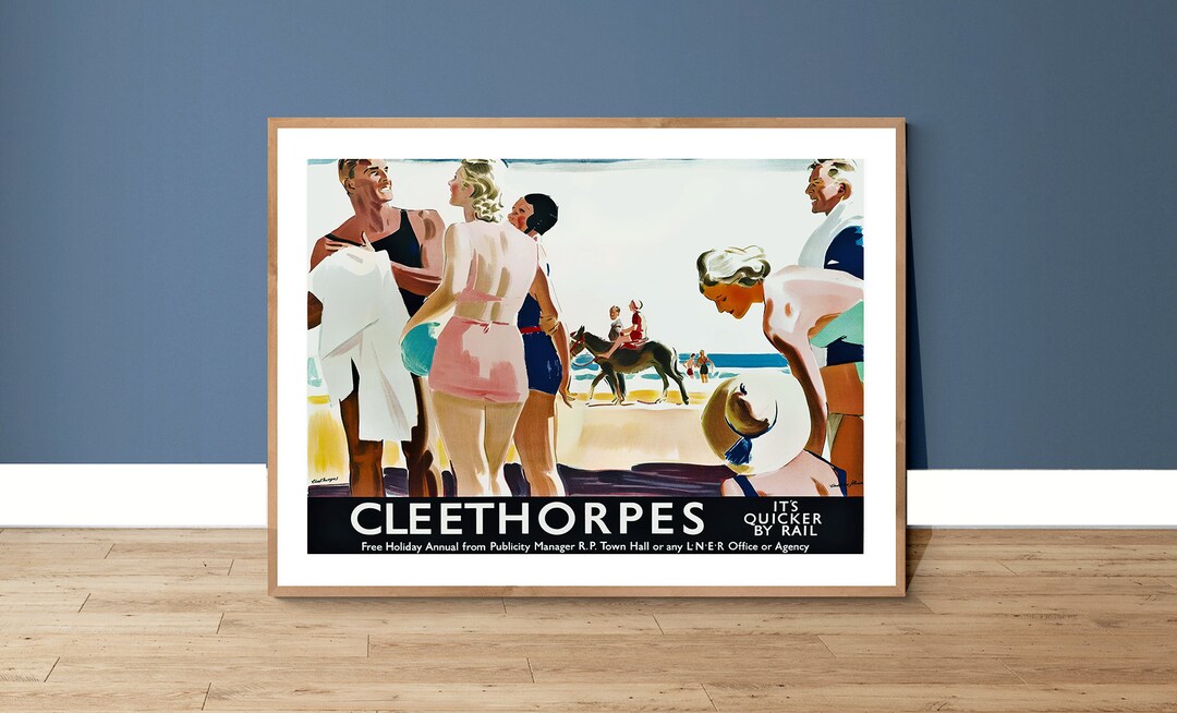 Cleethorpes England Vintage Travel Poster - Seaside Print - Etsy