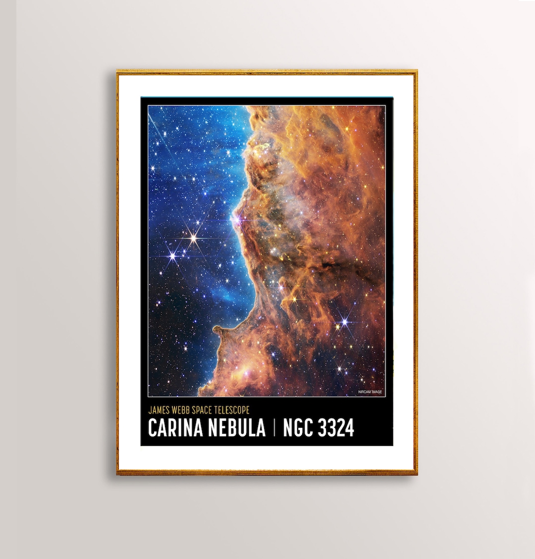 James Webb Carina Nebula Poster, NASA Posters, Nebula Posters, Space ...