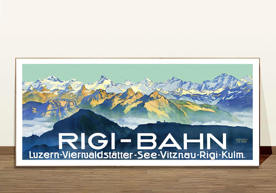 Rigi Bahn, Luzern, Vierwaldstatter, Suisse Vintage Travel Poster ...