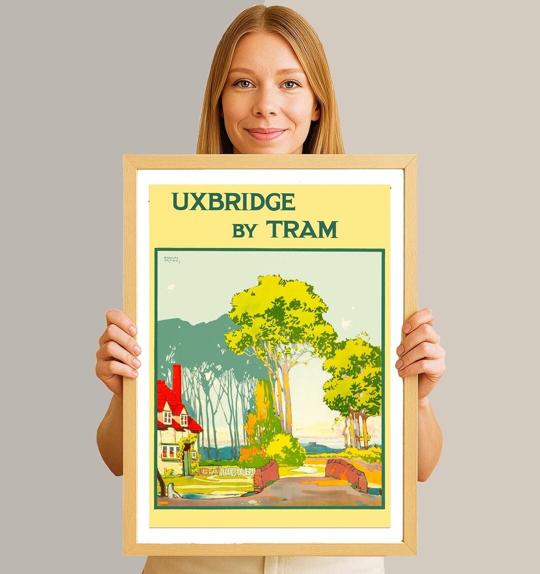 Uxbridge England Vintage Travel Poster: Tram Art Print - Etsy