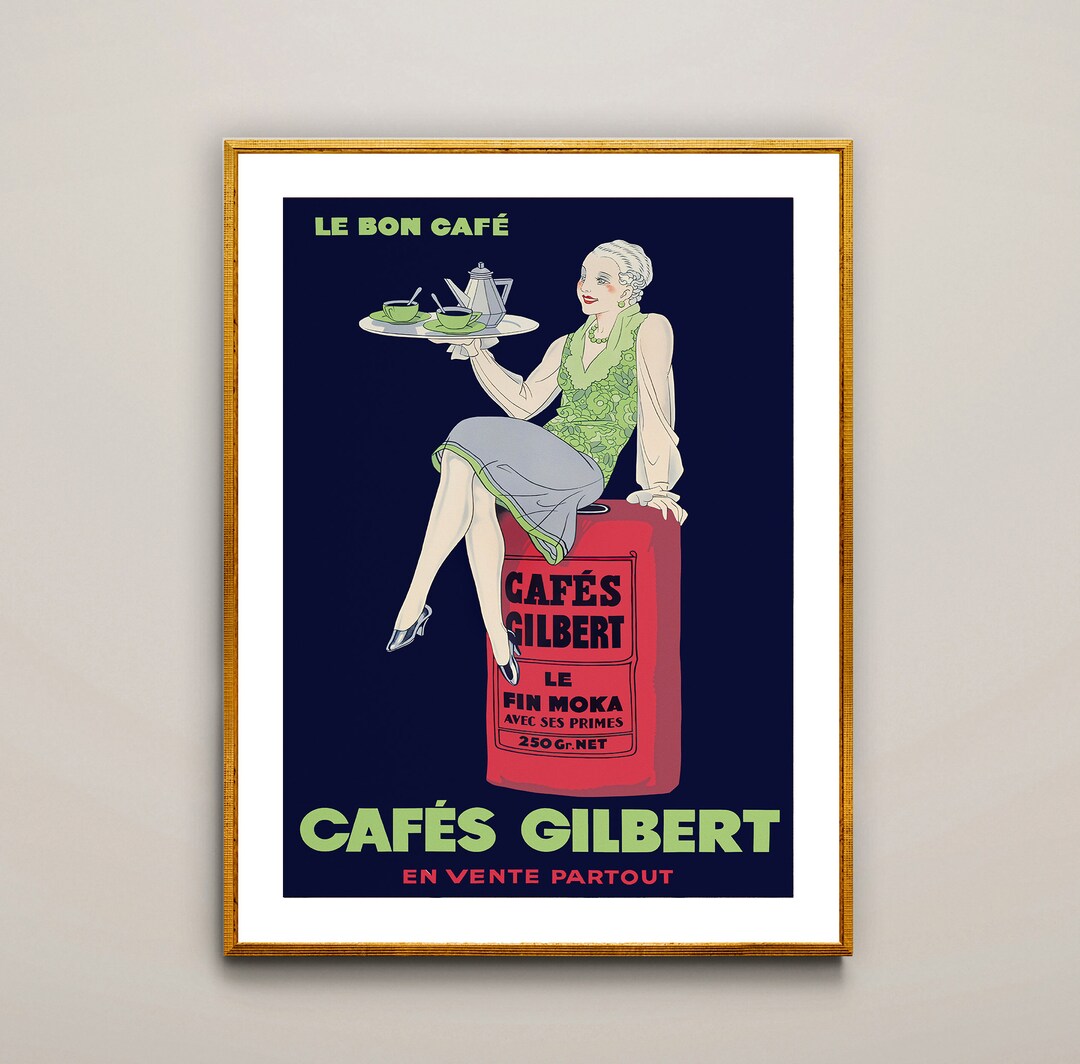 Le Bon Cafe Cafés Gilbert Vintage Food&drink Poster - Poster Print or ...