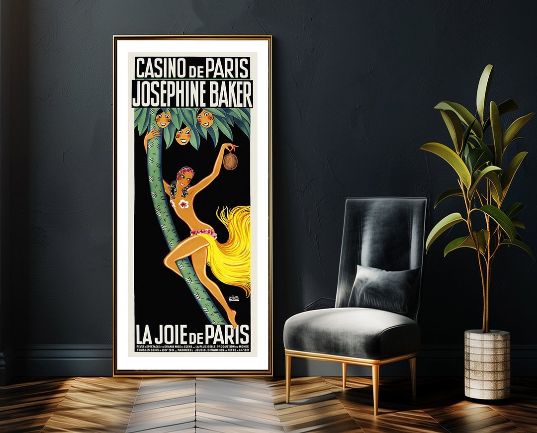 Vintage Josephine Baker Advertisement Art Print - Reproduction of a ...