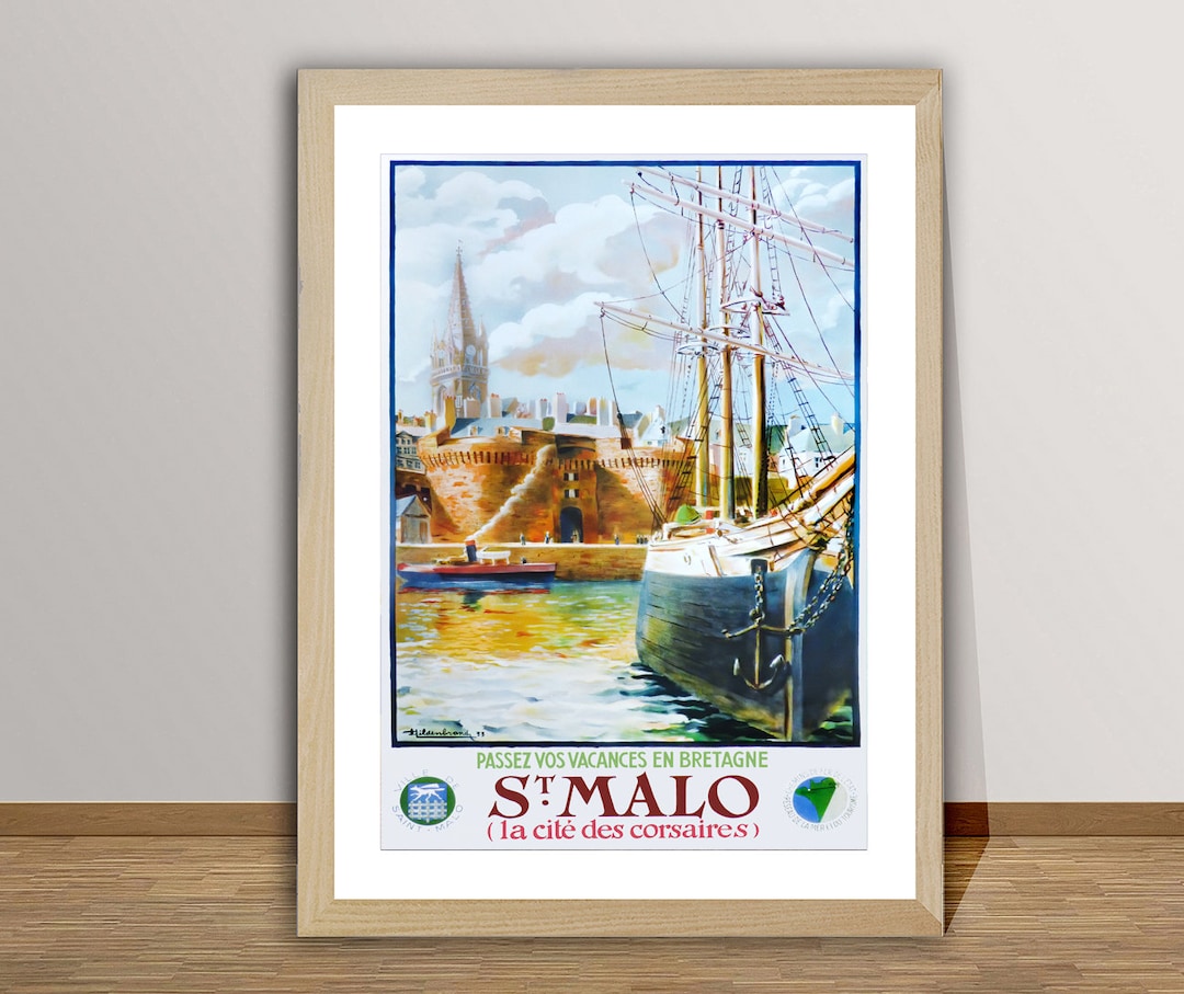 Saint Malo, La Cite Des Corsaires, France Vintage Travel Poster - Retro ...