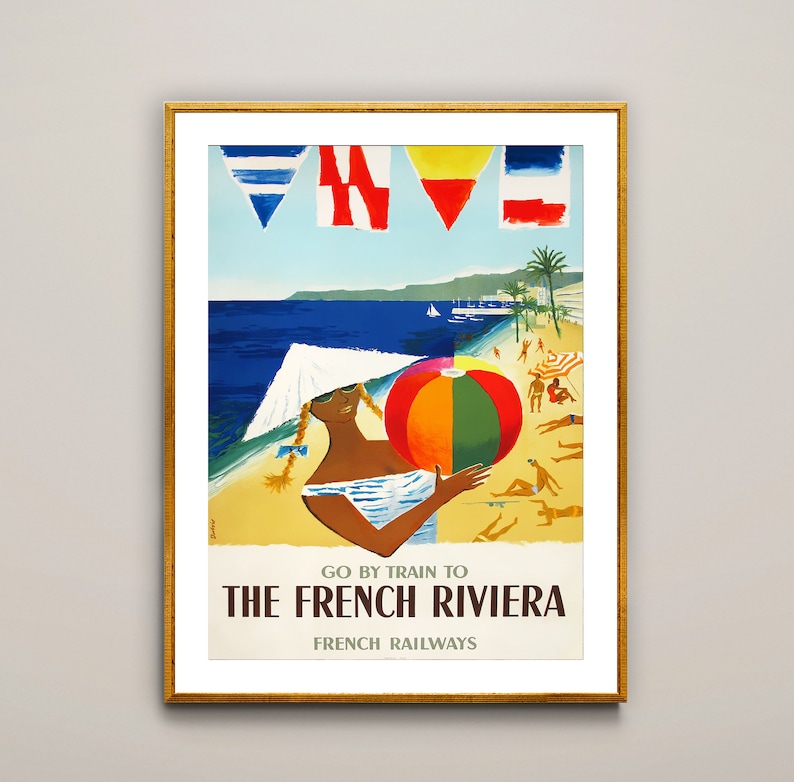 The French Riviera Vintage Travel Poster Poster Paper - Etsy