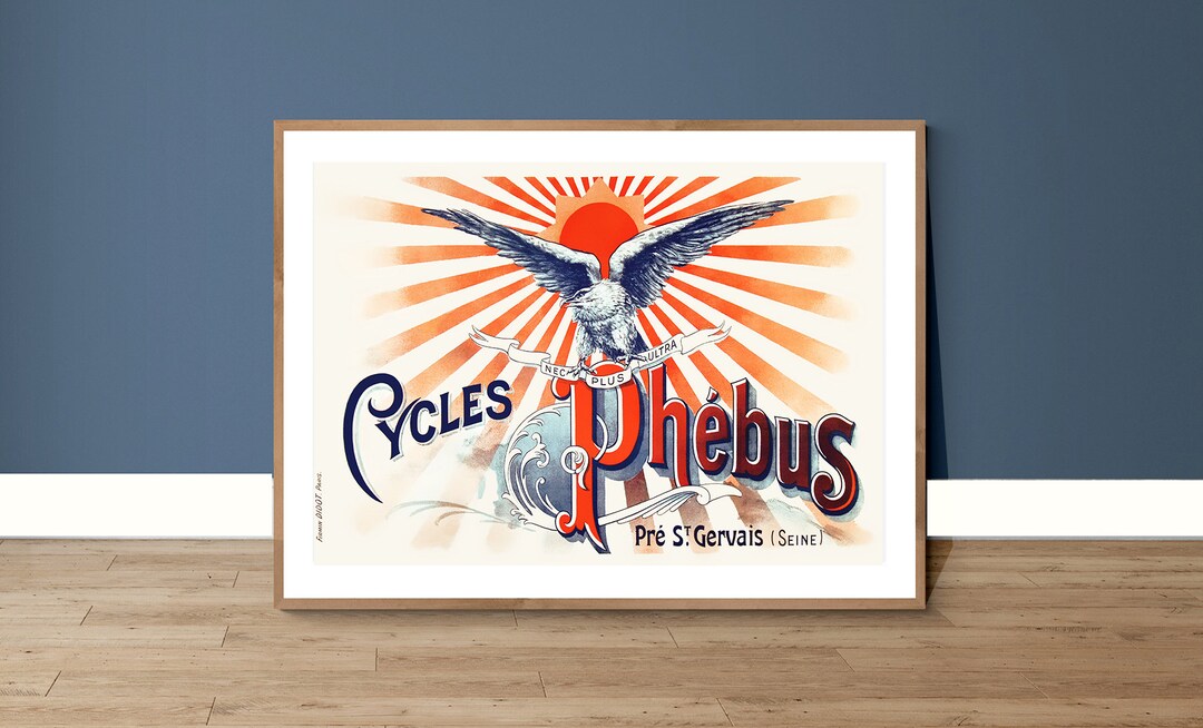 Vintage Phebus Cycles Paris Art Print, Bicycle Advertisement - Etsy