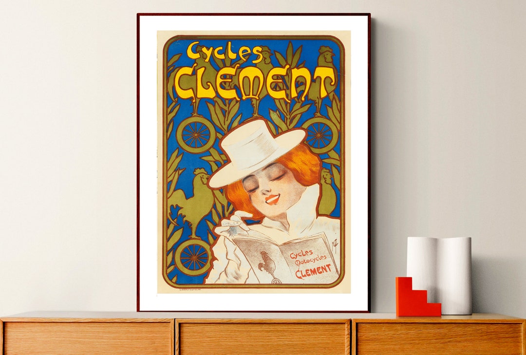 Cycles Clement Vintage Bicycle Poster Retro Cycle Poster, Sport Poster ...