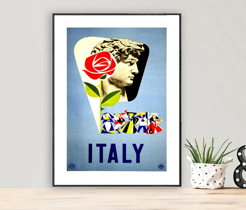 Italy Vintage Travel Poster Poster Paper or Canvas Print - Etsy