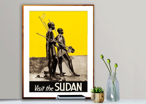 Visit the Sudan Vintage Travel Poster Poster Paper Sticker | Etsy