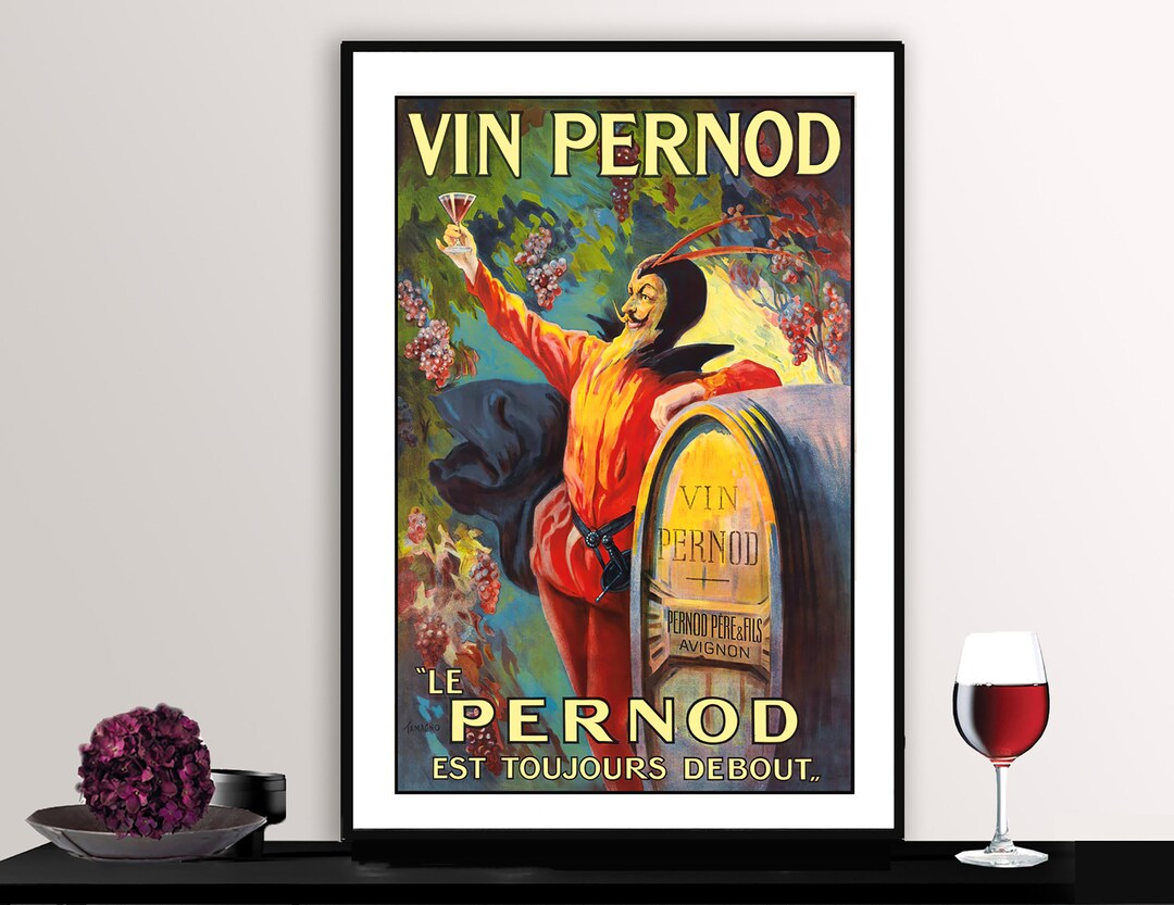 Vin Pernod Vintage Food&drink Poster Beverage Art, Wine Lovers, Gift ...