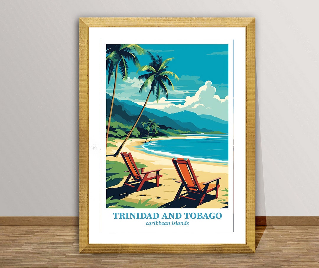 Trinidad & Tobago Travel Poster: Caribbean Island Art Print - Etsy