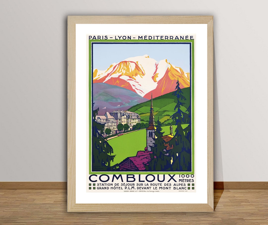 Combloux, France Vintage Travel Poster - Ski in France, Winter Sports ...