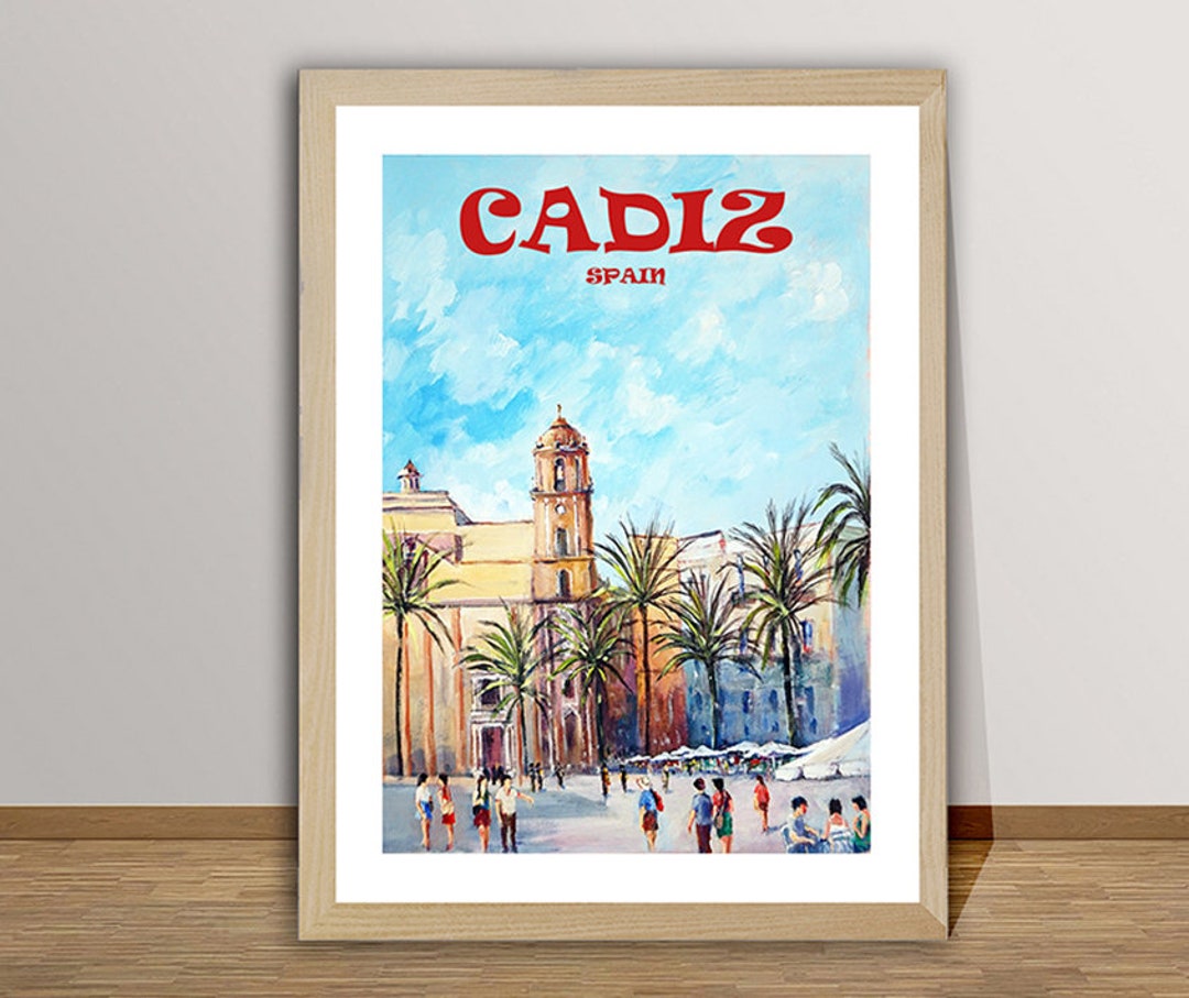 Cadiz, Spain Vintage Travel Poster - Poster Paper or Canvas Print ...