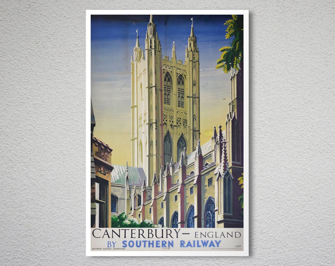 Canterbury England Vintage Travel Poster Poster Paper | Etsy