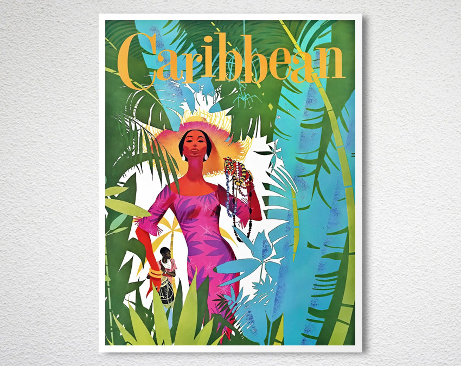 Caribbean Vintage Travel Poster Poster Paper or Canvas Print - Etsy